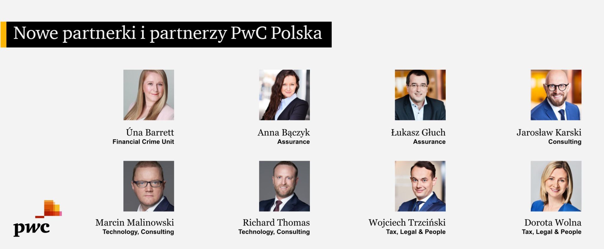 8 osób dołączyło do grupy partnerów PwC Polska | PwC